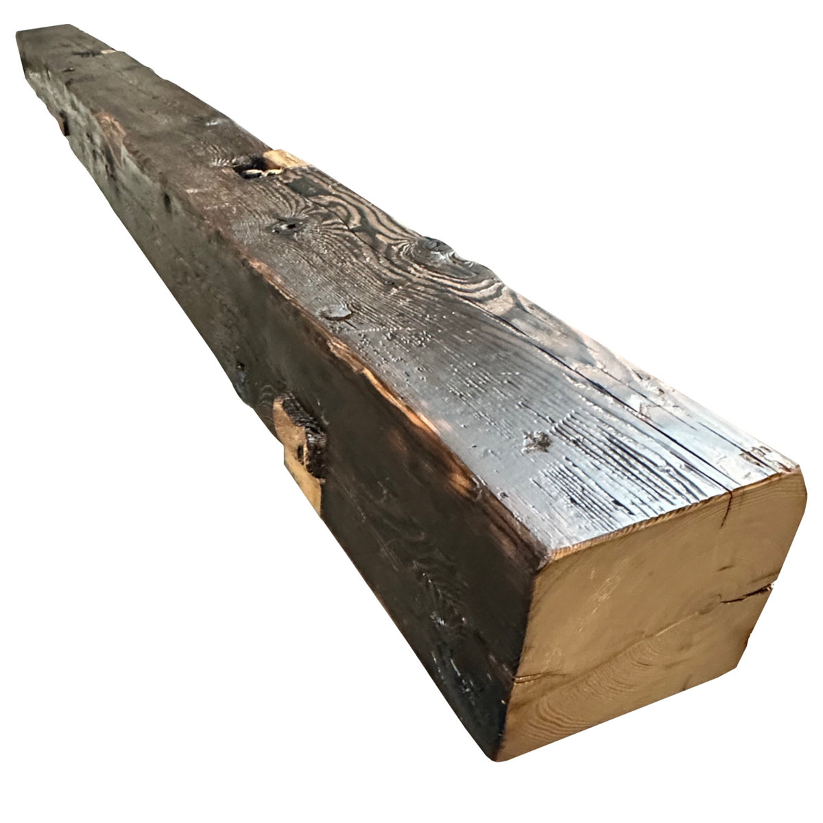 Charred Reclaimed Timber Mantel – Enterprise Wood Products Inc