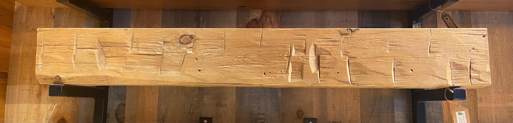 Reclaimed Hand Hewn Timber Mantel – Enterprise Wood Products Inc